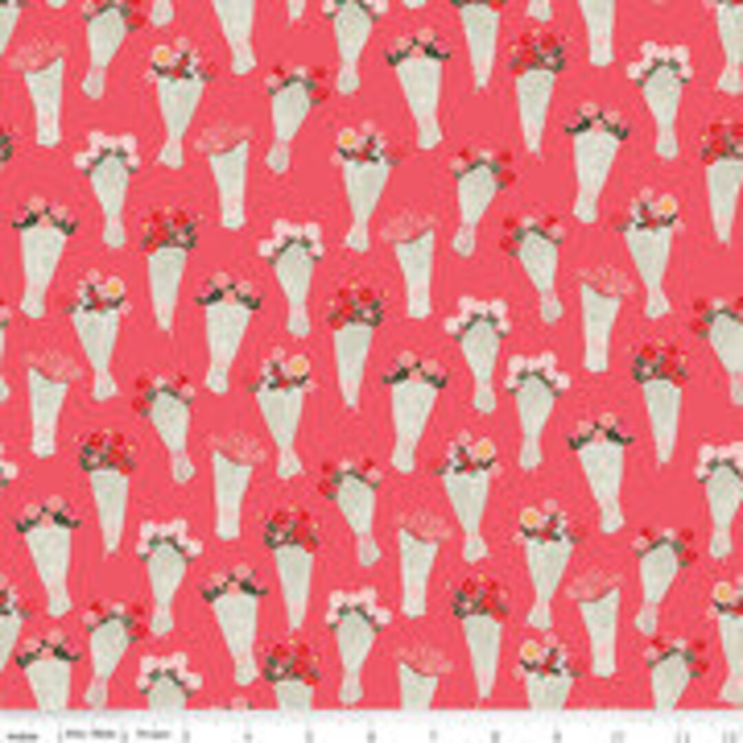 Riley Blake MY Valentine-fabric-by-the-1/2 Yard C14152-tea Rose Hearts ...