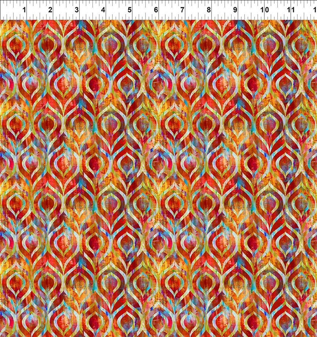 HALCYON II - in the Beginning Fabrics Jason Yenter 24HN1 Sold in 1/2 Yard Units Border Multi ...