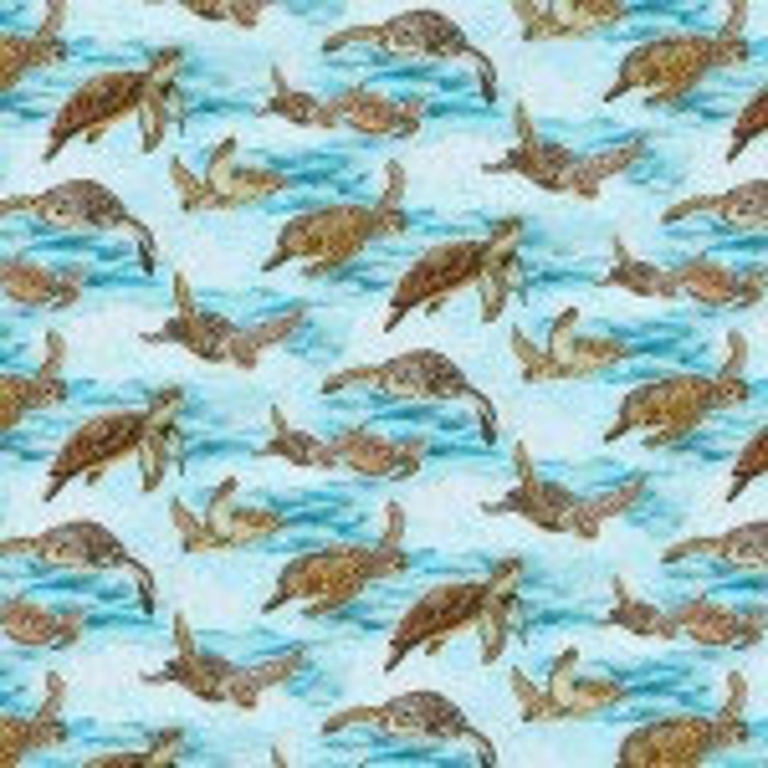 Henry Glass TURTLE MARCH Fabric-by-the-1/2 Yard Units by Lisa Sparling ...