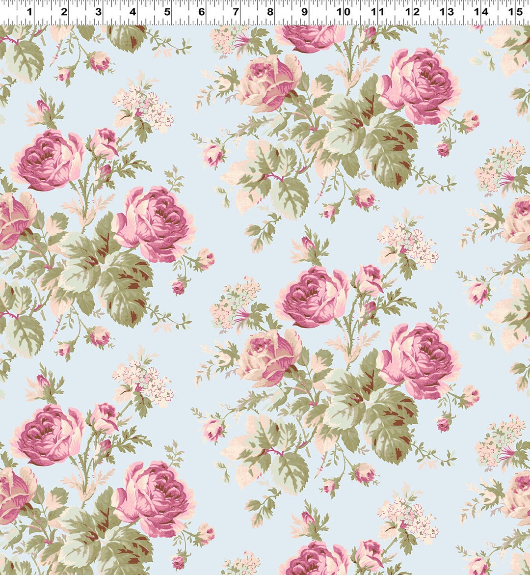 Clothworks Fabrics FRENCH ROSES Quilt Fabric-by-the-1/2 Yard Y3978-97 ...