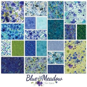 Clothworks Fabrics - BLUE MEADOW - Quilt Fabric-by-the-1/2yard Y3930 ...