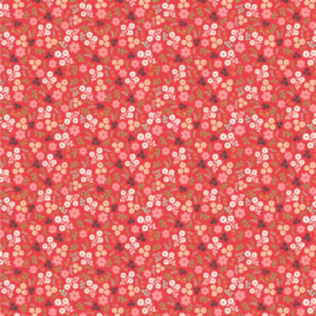 Poppie Cotton - POPPIES PATCHWORK CLUB - Quilt Fabric-by-the-1/2 Yard PP23606 Jemina Red Flowers ...