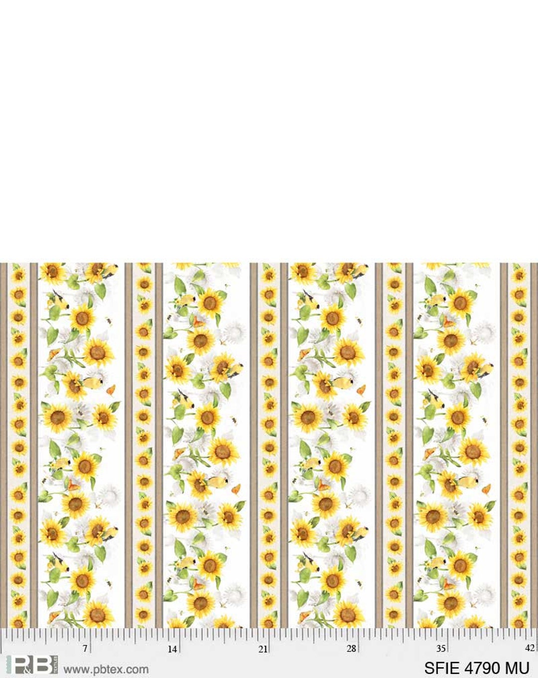 P & B Textiles - SUNFLOWER FIELD - Quilt Fabric-by-the-1/2 Yard by ...