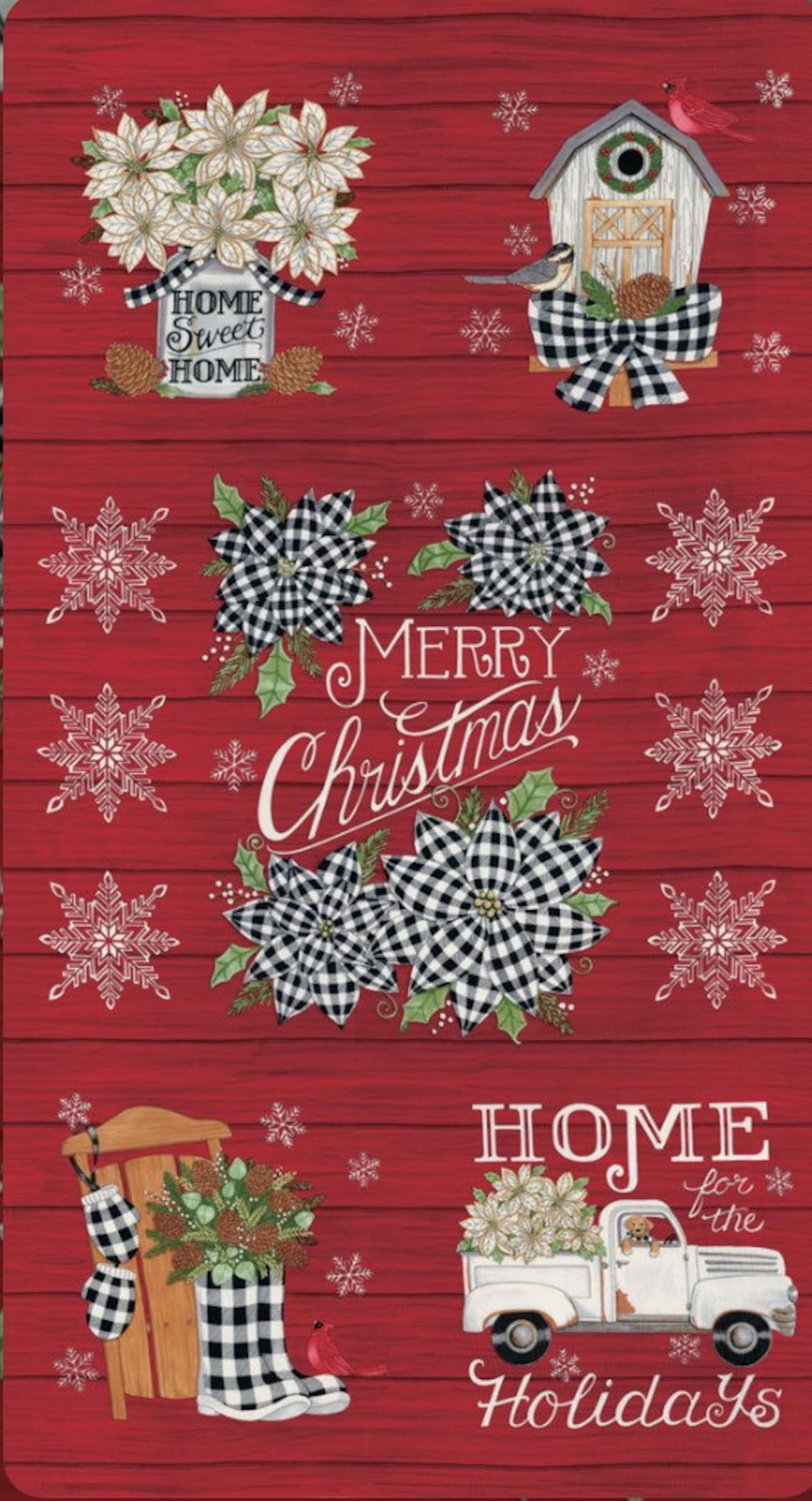 Moda HOME SWEET HOLIDAY Quilt Fabric Panel 56000 12 - Etsy