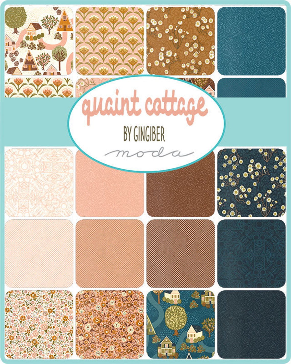 Moda - QUAINT COTTAGE - Fabric-by-the-panel 36 Inches by Gingiber 48378 ...