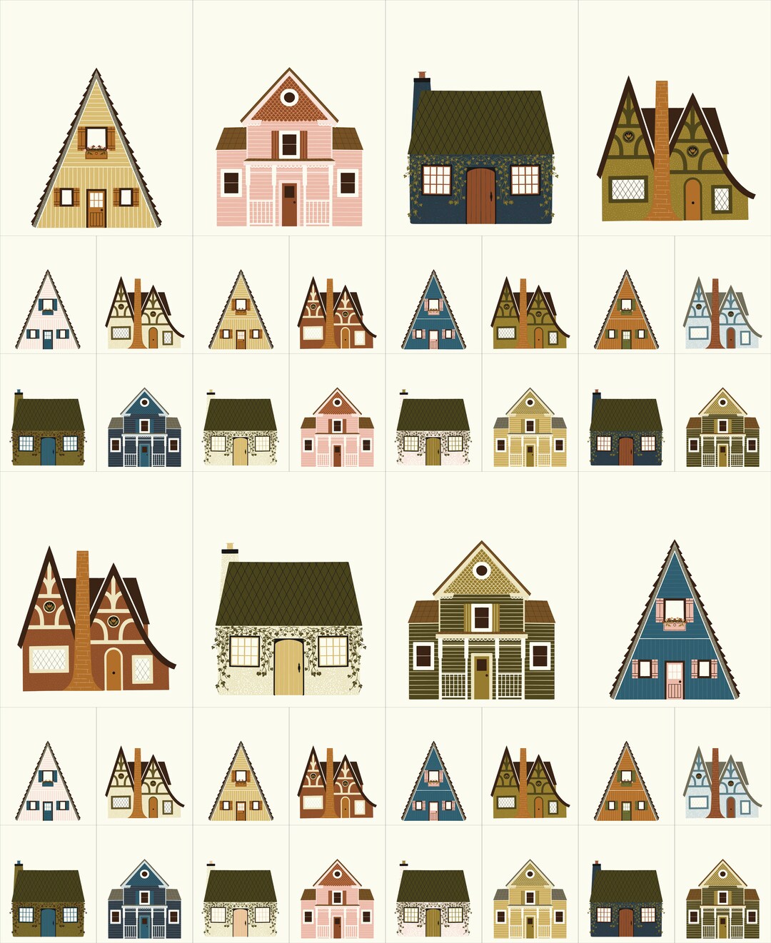 Moda - QUAINT COTTAGE - Fabric-by-the-panel 36 Inches by Gingiber 48378 ...