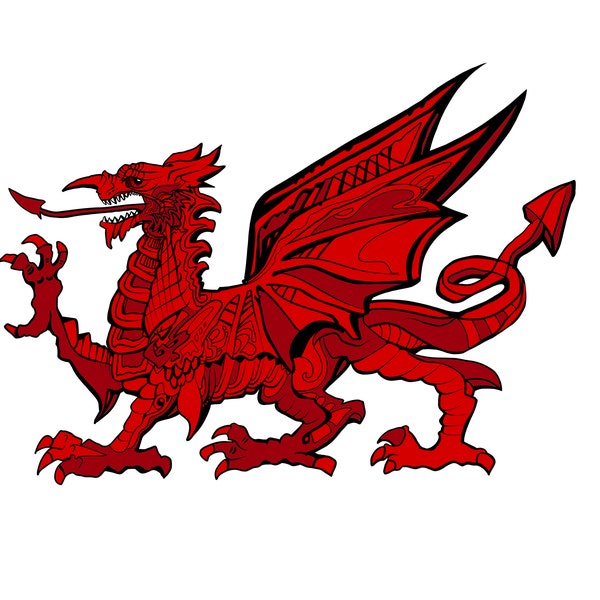 Welsh Red Dragon - Etsy