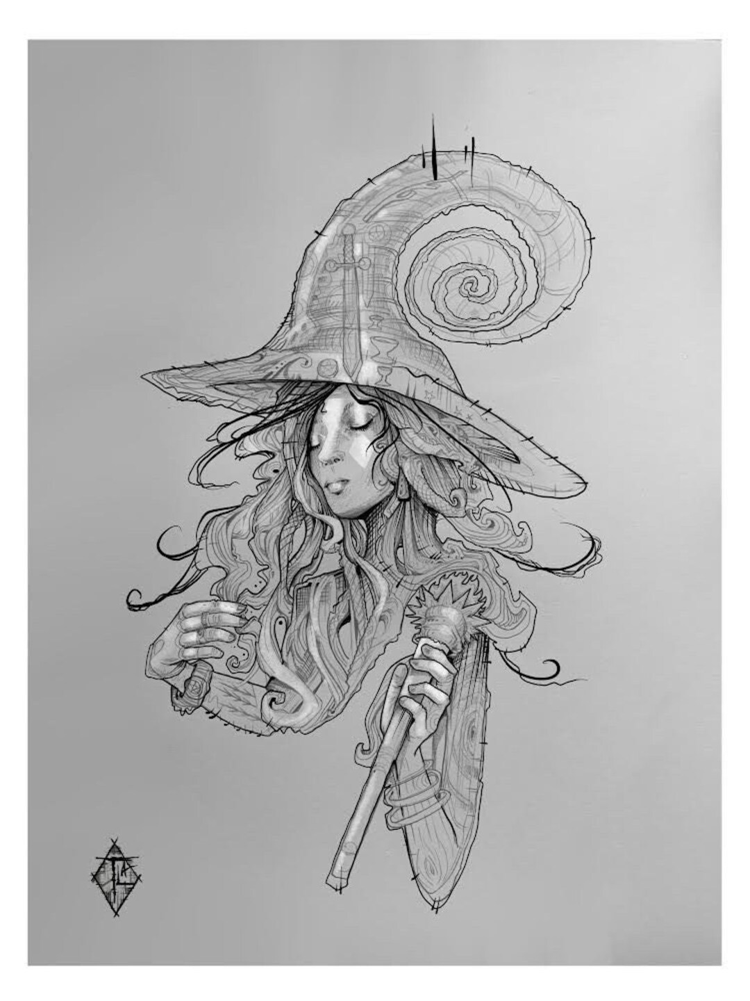 Ambrosia - Wall Art - Witches - Hand Drawn Art - Boho - Witch - Magic ...