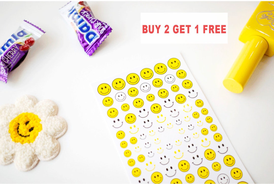 Smiley Face Nail Stickers; Indie Emoji Nail Art Decals - Etsy