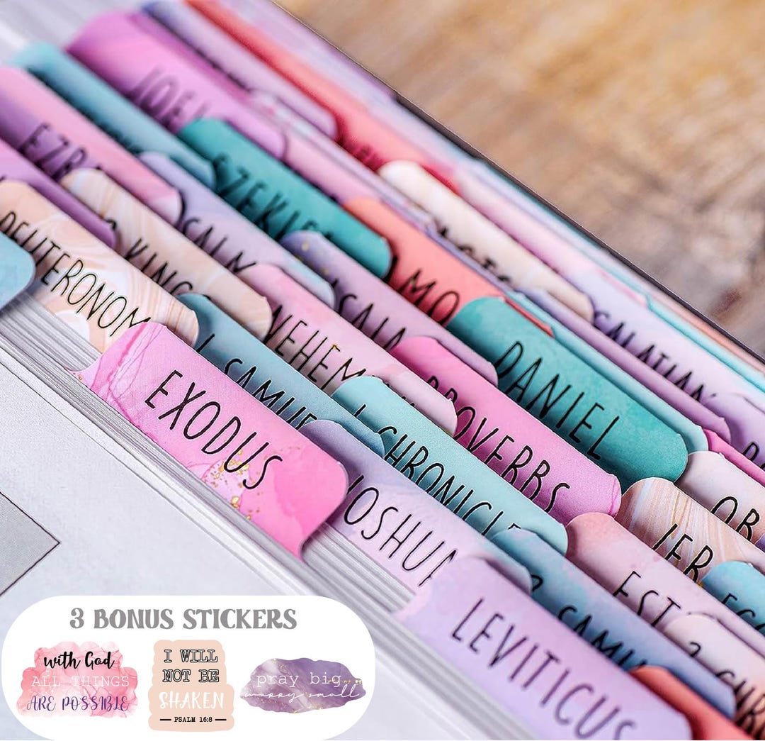 Pastel Nebula Bible Tabs: Laminated, Large Print - Bible Study - Etsy