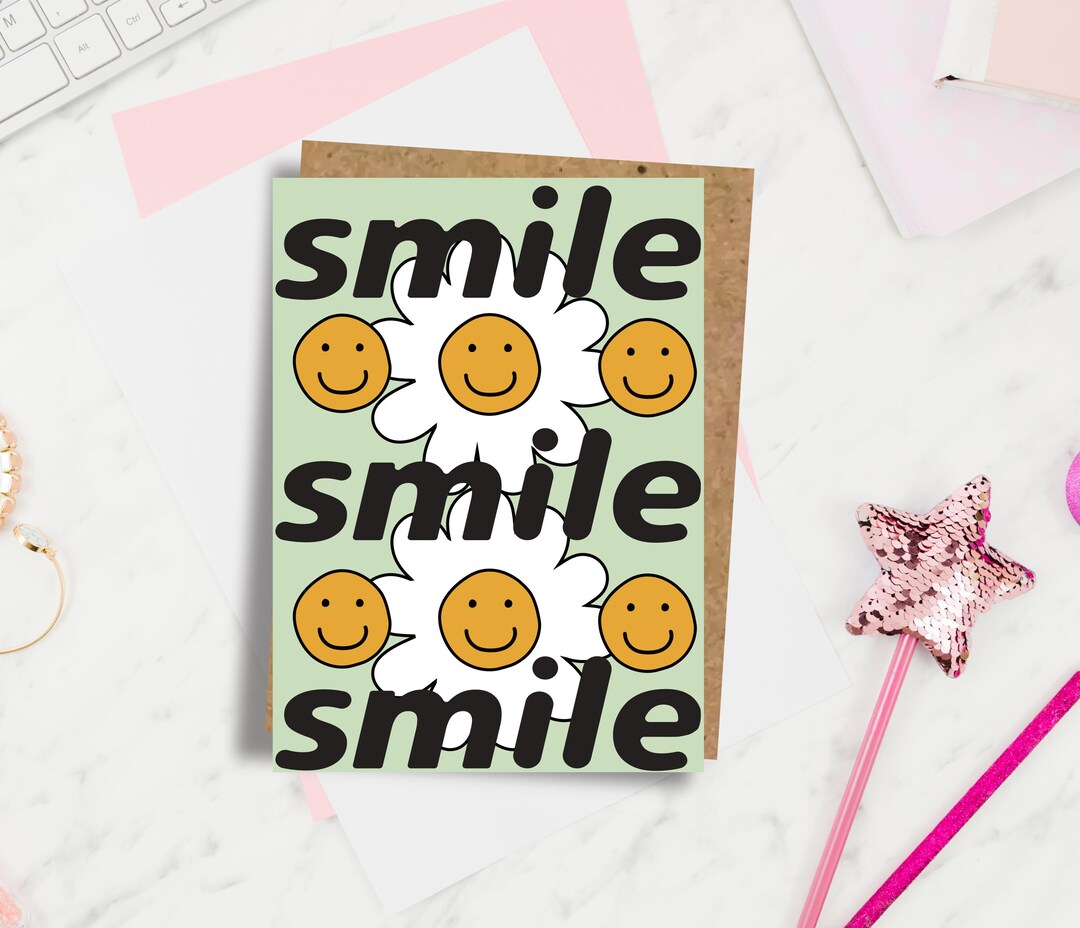 Handmade Smile Greeting Card: Smiley Face Birthday Card - Etsy