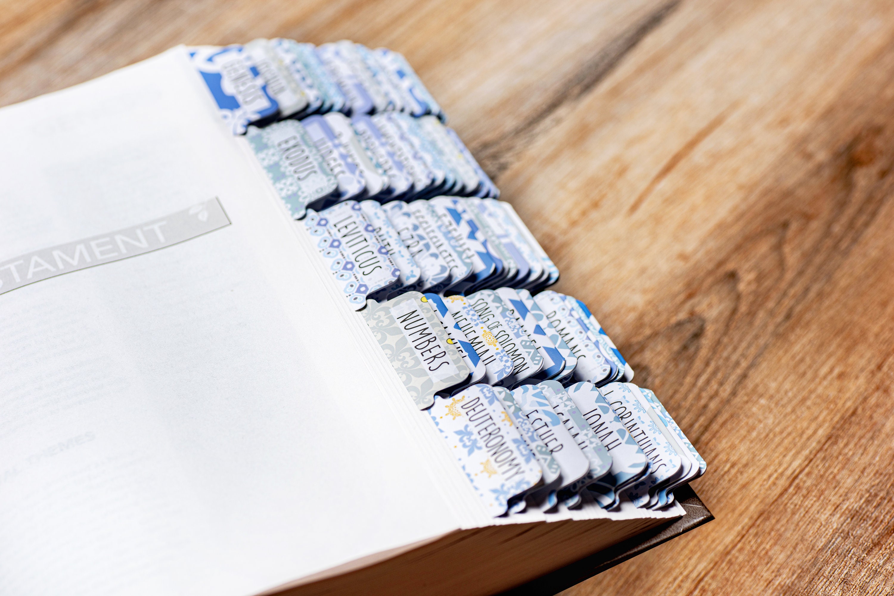 Blue Bible Tabs Laminated Men's Bible Study Portugal Theme large Print ...