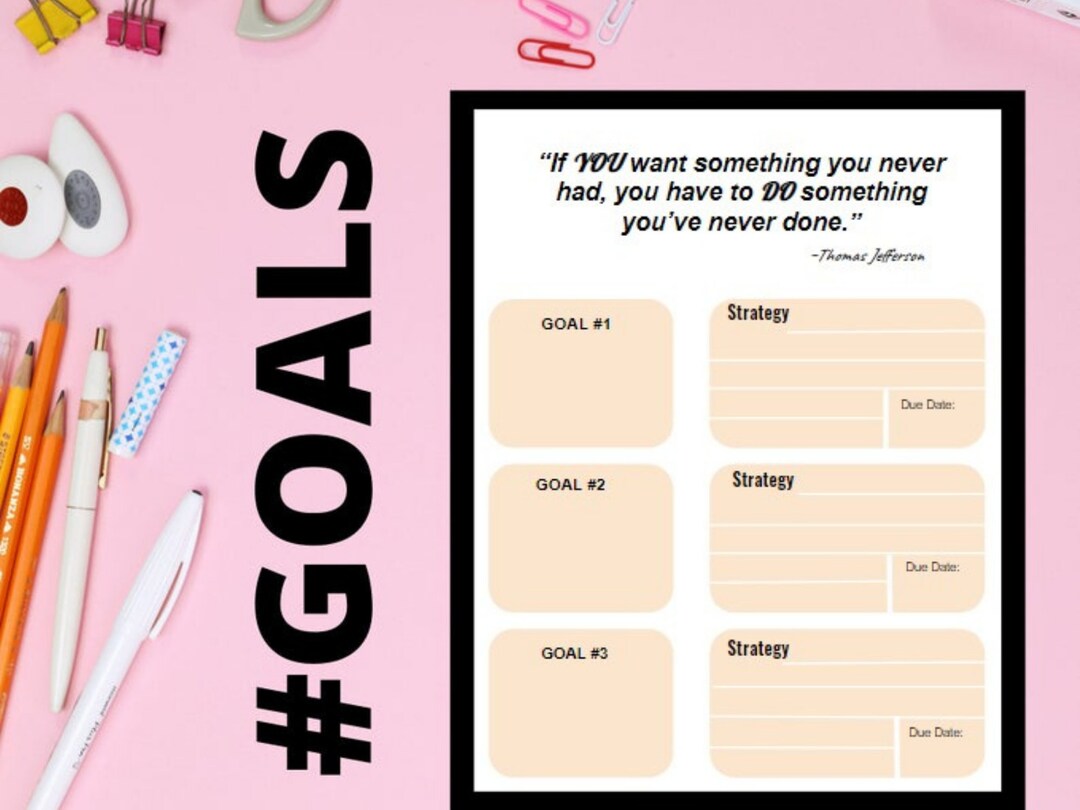 Goal Setting Planner Goal Tracker Planner Goal List goal - Etsy