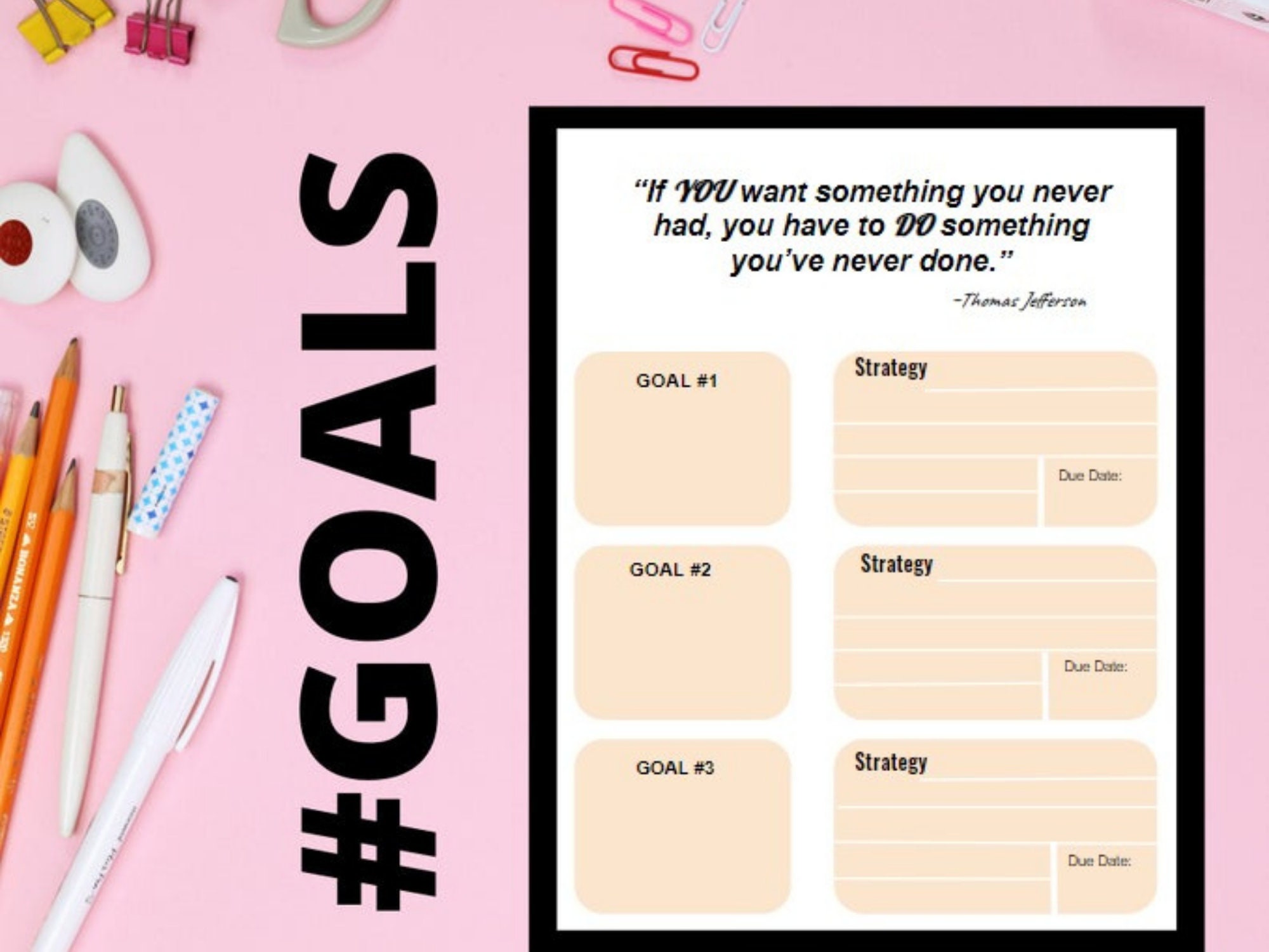 Goal Setting Planner Goal Tracker Planner Goal List goal - Etsy
