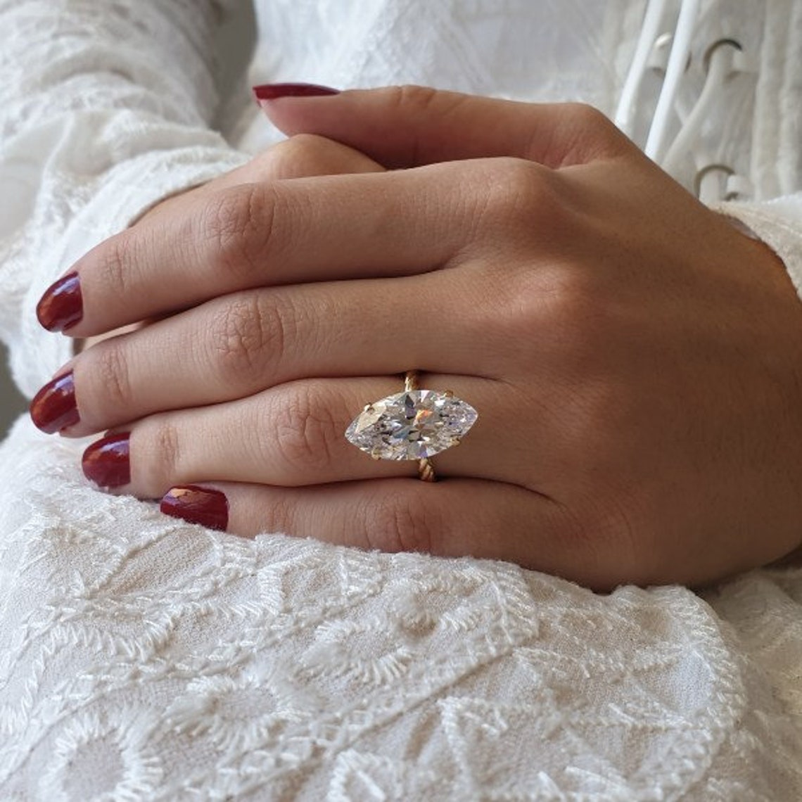 4.00 CT Marquise Cut Moissanite Engagement Ring 14K Solid | Etsy 4.00 CT Marquise Cut Moissanite Engagement Ring 14K Solid | Etsy
