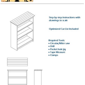 DIY Bookshelf Woodworking Plans - Etsy