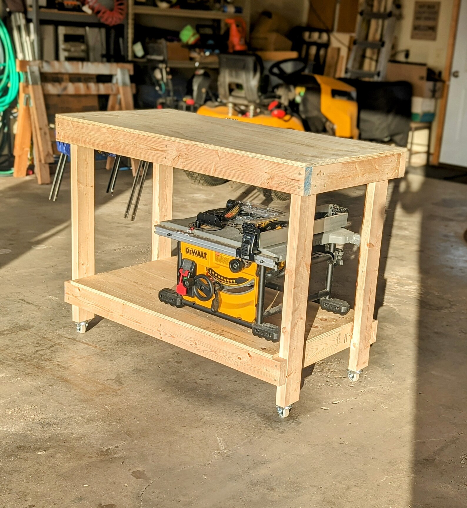 Easy DIY Shop Table Plans, Simple Garage Workbench, Woodworking Plans ...