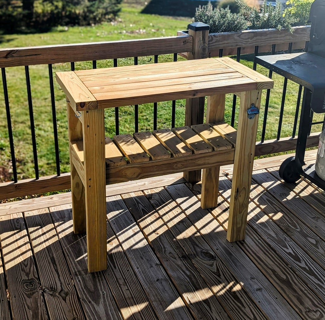 Easy DIY Grill Side Table Woodworking Plans - Etsy