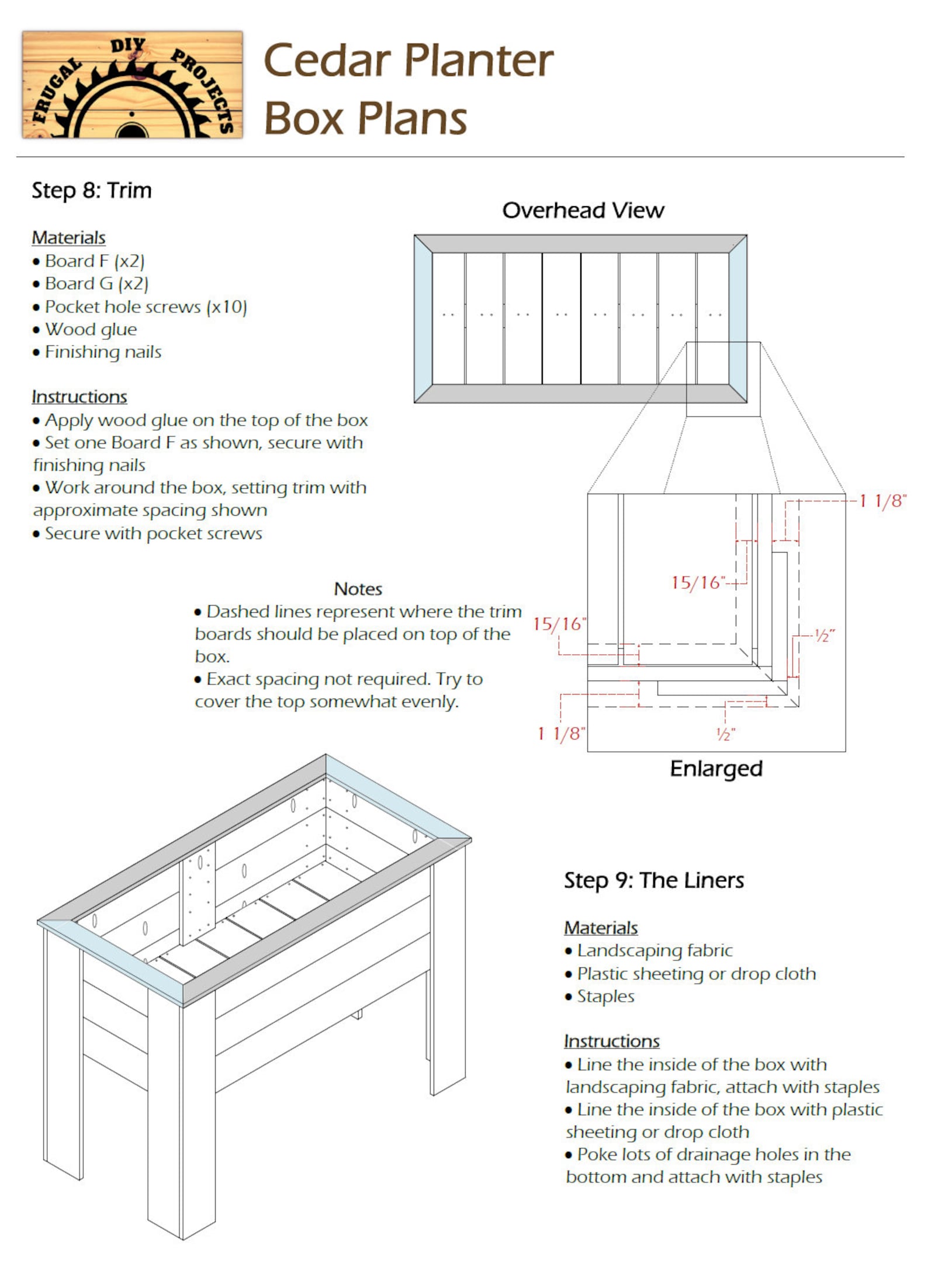 DIY Cedar Planter Box Woodworking Plans - Etsy