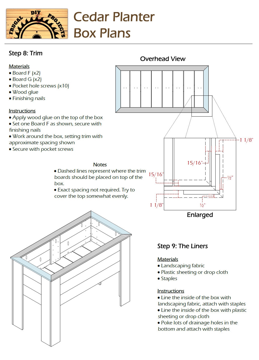 DIY Cedar Planter Box Woodworking Plans - Etsy