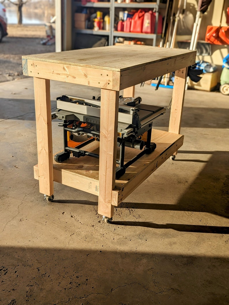 Easy DIY Shop Table Plans, Simple Garage Workbench, Woodworking Plans ...