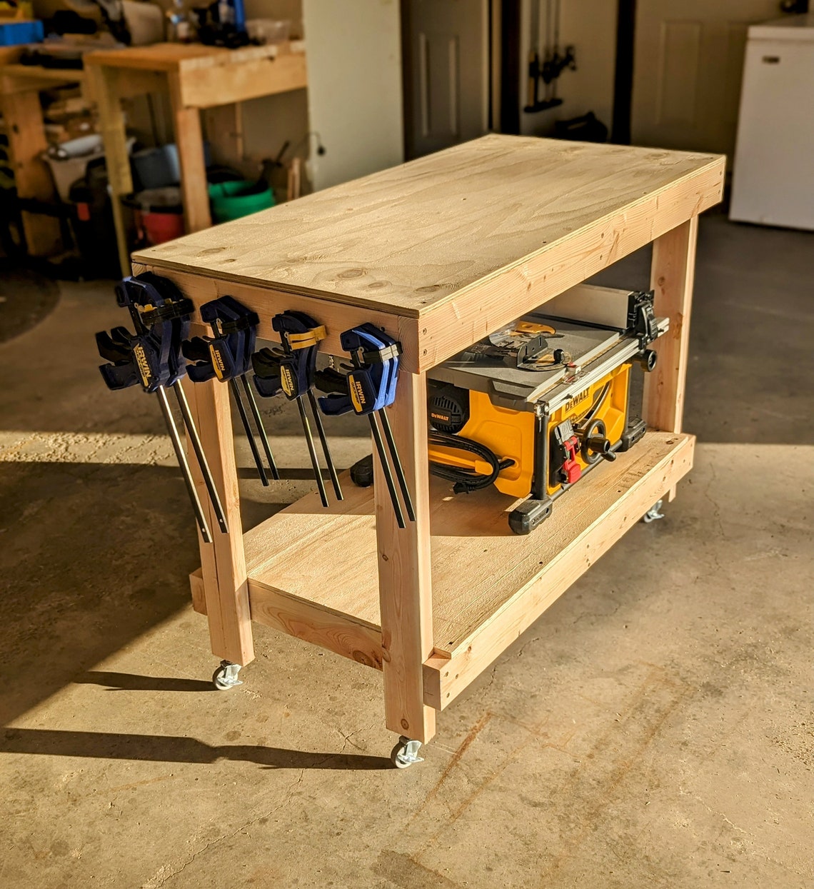 Easy DIY Shop Table Plans, Simple Garage Workbench, Woodworking Plans ...