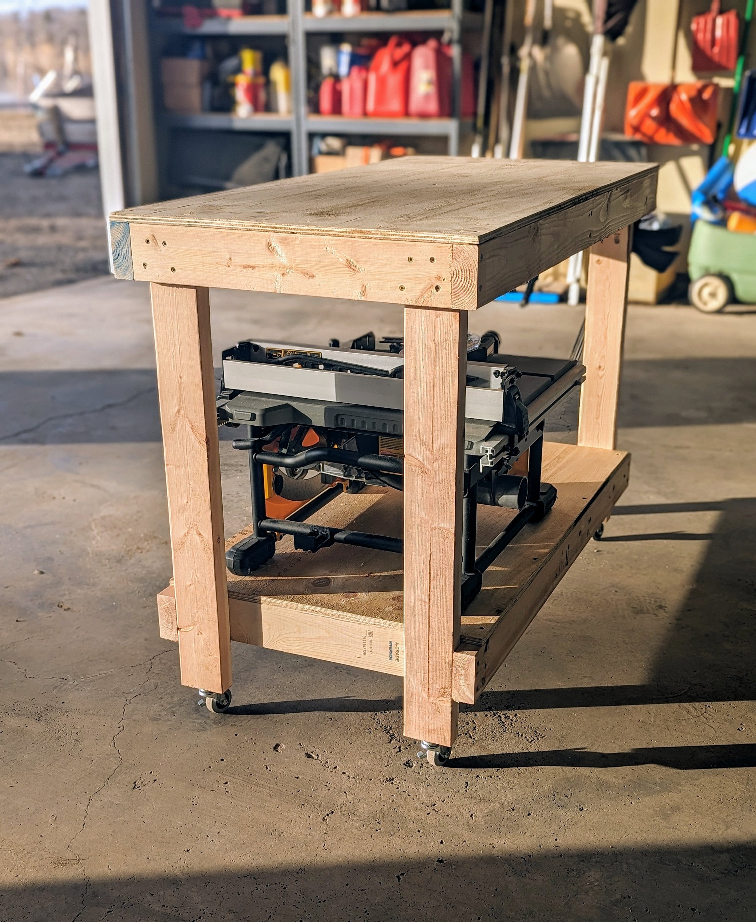 Easy DIY Shop Table Plans, Simple Garage Workbench, Woodworking Plans ...