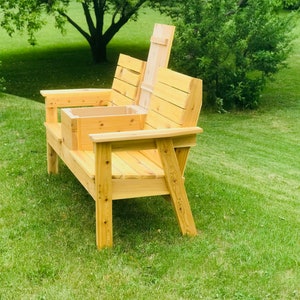 DIY Double Bench With Cooler Storage Woodworking Plans - Etsy