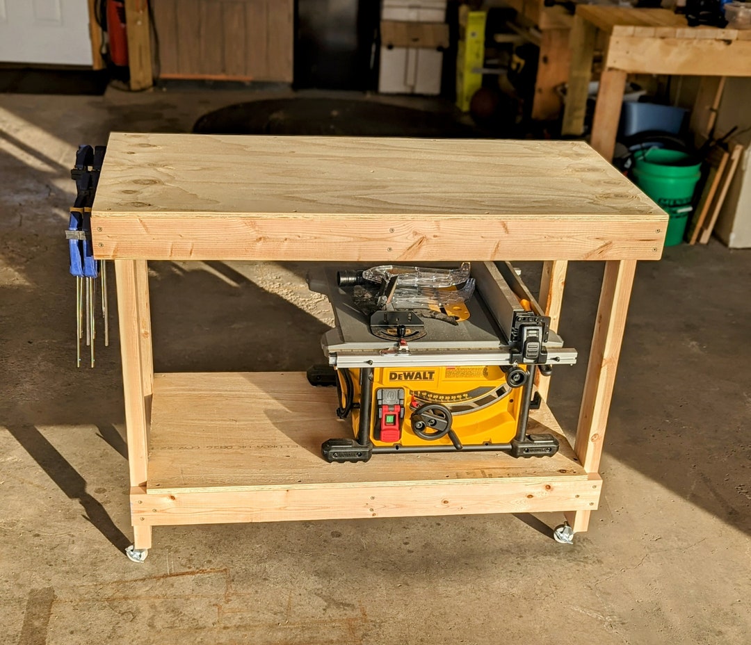 Easy DIY Shop Table Plans, Simple Garage Workbench, Woodworking Plans ...