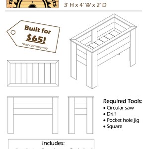 DIY Cedar Planter Box Woodworking Plans - Etsy