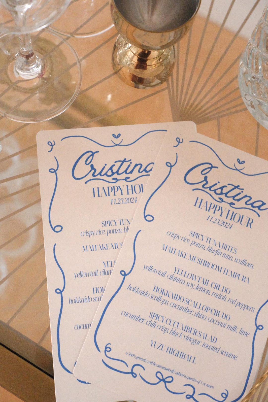 Brunch / Dinner Party Happy Hour Menu Template - Etsy