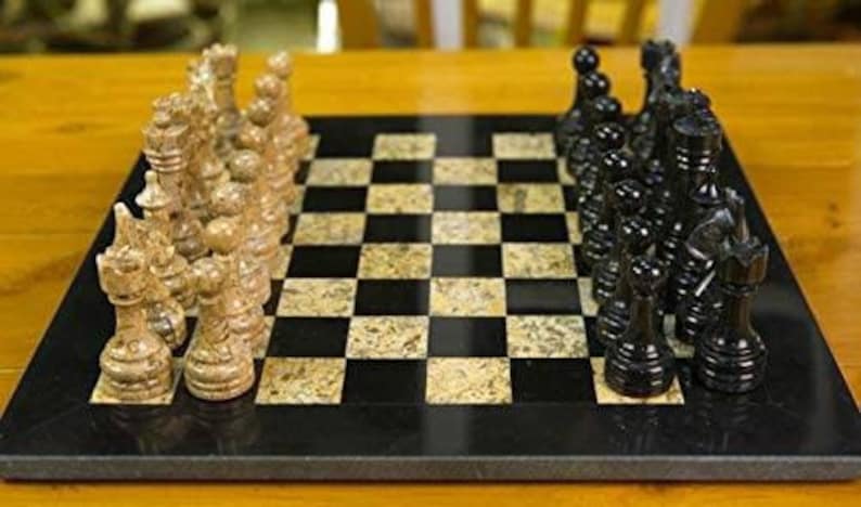 16x16 Inch Fancy Marble Chess. Board Games. Black and Wood Colour - Etsy
