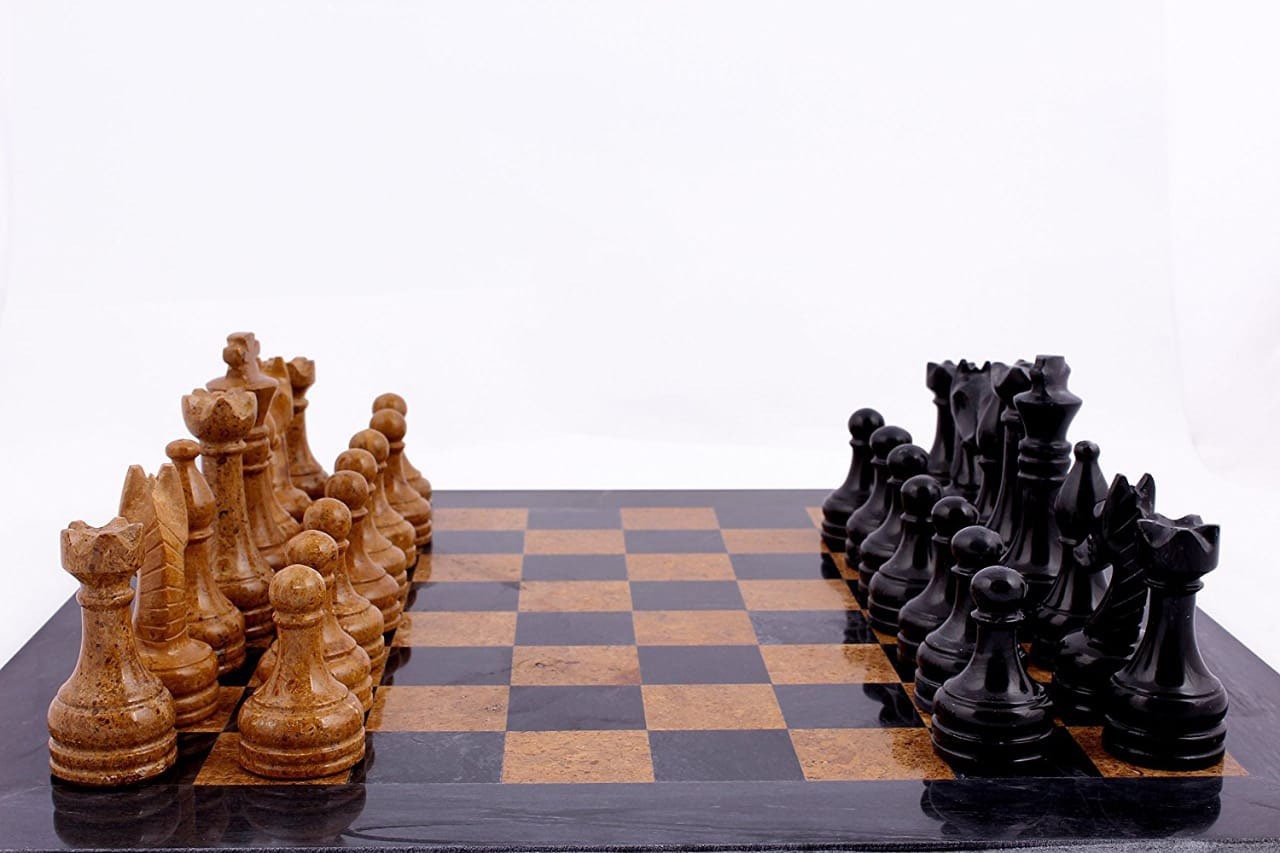 16x16 Inch Fancy Marble Chess. Board Games. Black and Wood Colour - Etsy