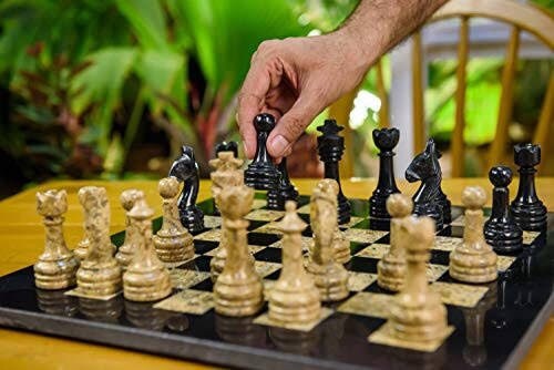 16x16 Inch Fancy Marble Chess. Board Games. Black and Wood Colour - Etsy