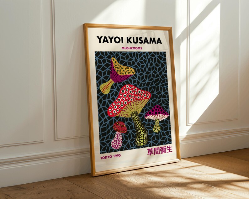 Yayoi Kusama Mushroom Poster | Psychedelic Pop Art Print - Etsy