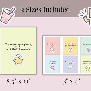 36 Kawaii Affirmation Cards for Kids Printable Digital Download PDF ...