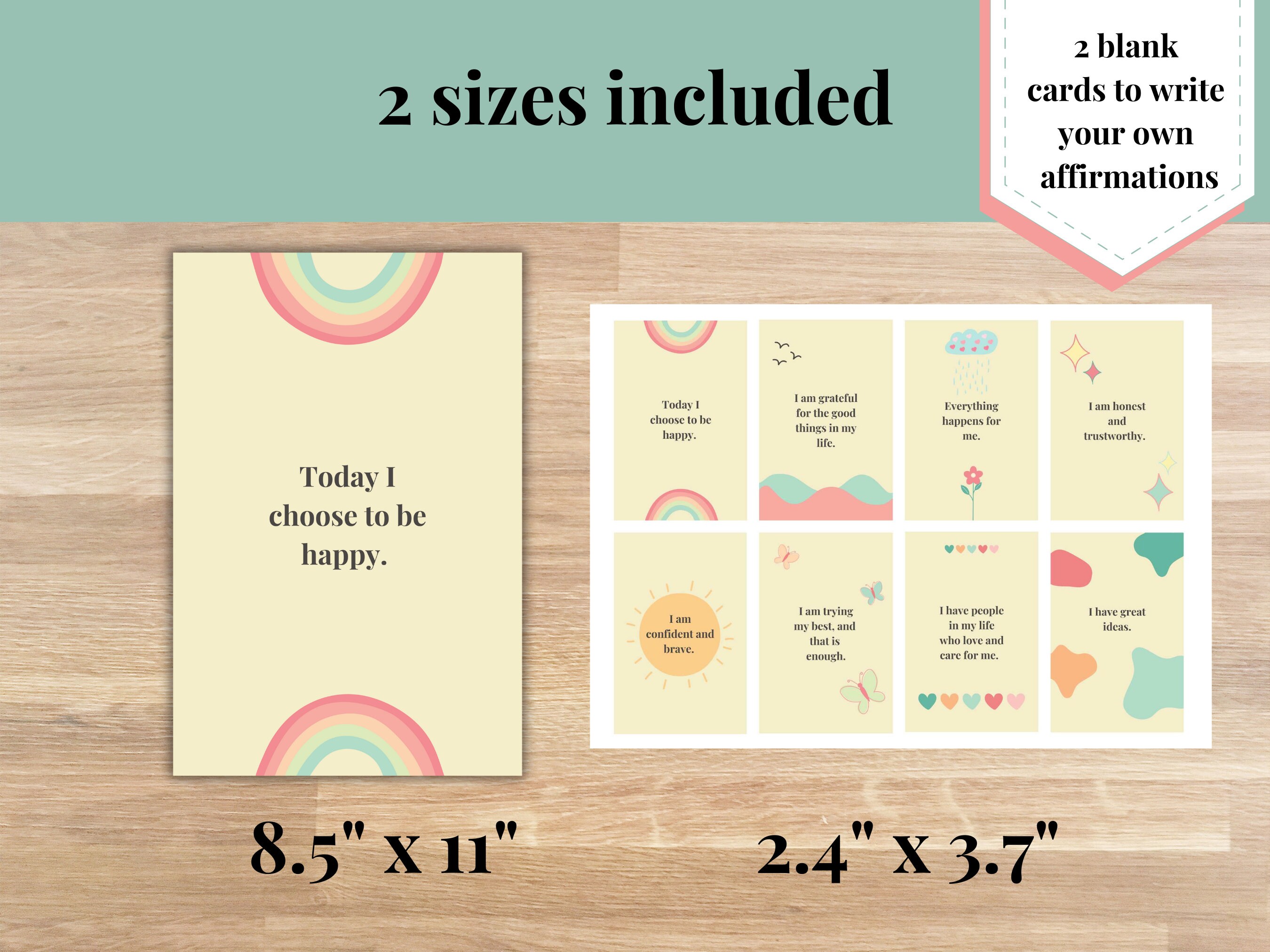Children's Positive Affirmation Cards Set of 30 Digital Download PDF ...