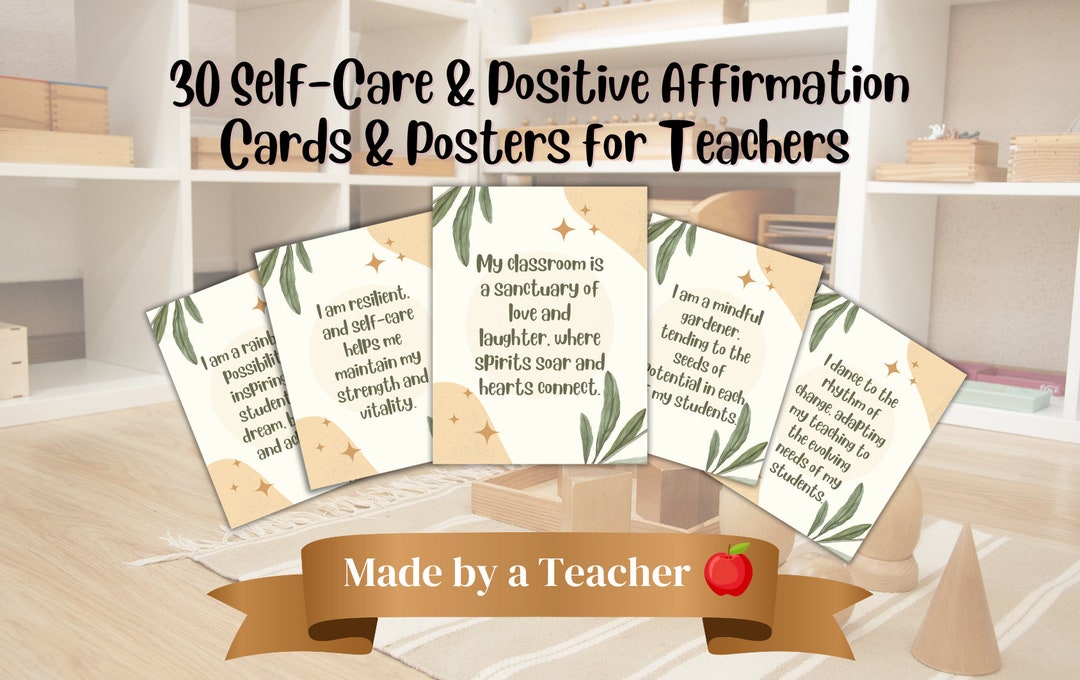 TEACHER SELF-CARE Affirmation Cards Support Self-care - Etsy