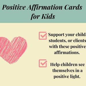 Children's Positive Affirmation Cards Set of 30 Digital Download PDF ...