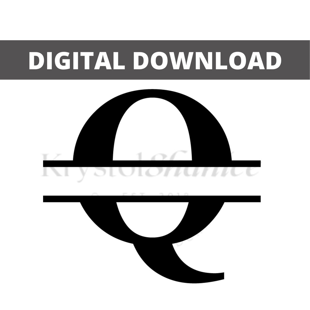 Letter Q Split Monogram SVG Digital Download - Etsy