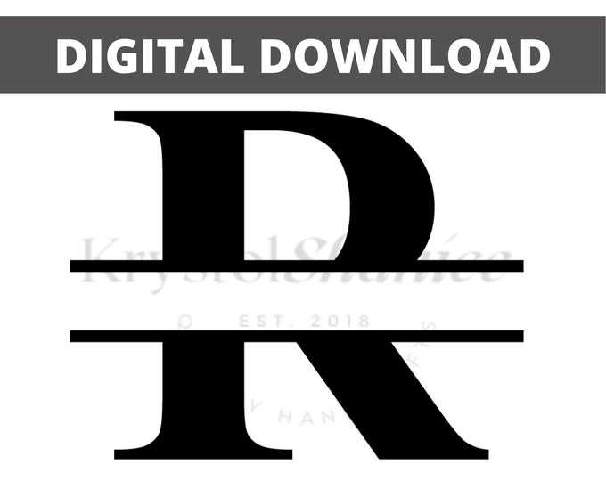 Uppercase R Letter Split Monogram Svg, Alphabet Split Name Frame, Split ...