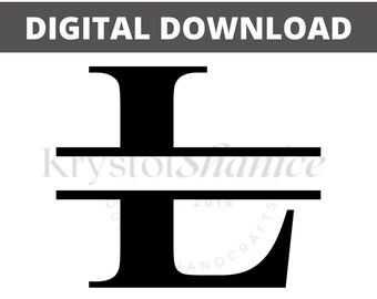 L Letter Split Monogram - Digital File With SVG and PNG File - Etsy