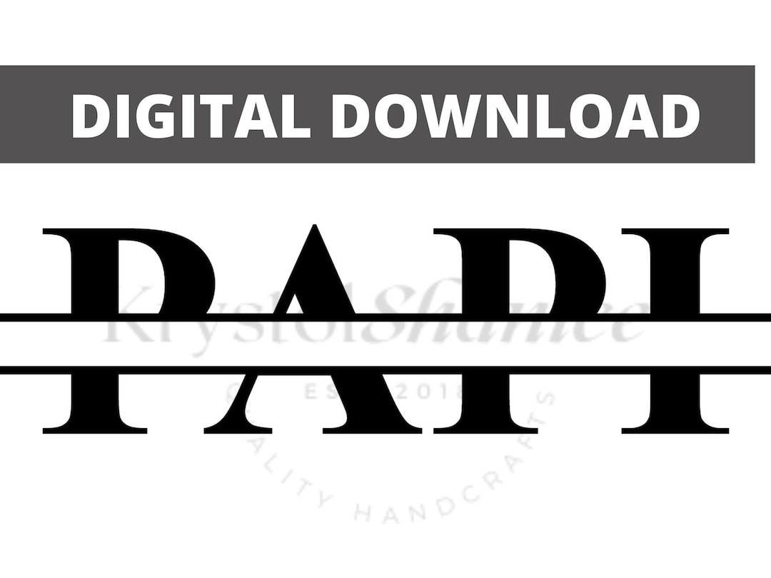 Papi Dad Father's Day Split Monogram SVG Digital Download - Etsy