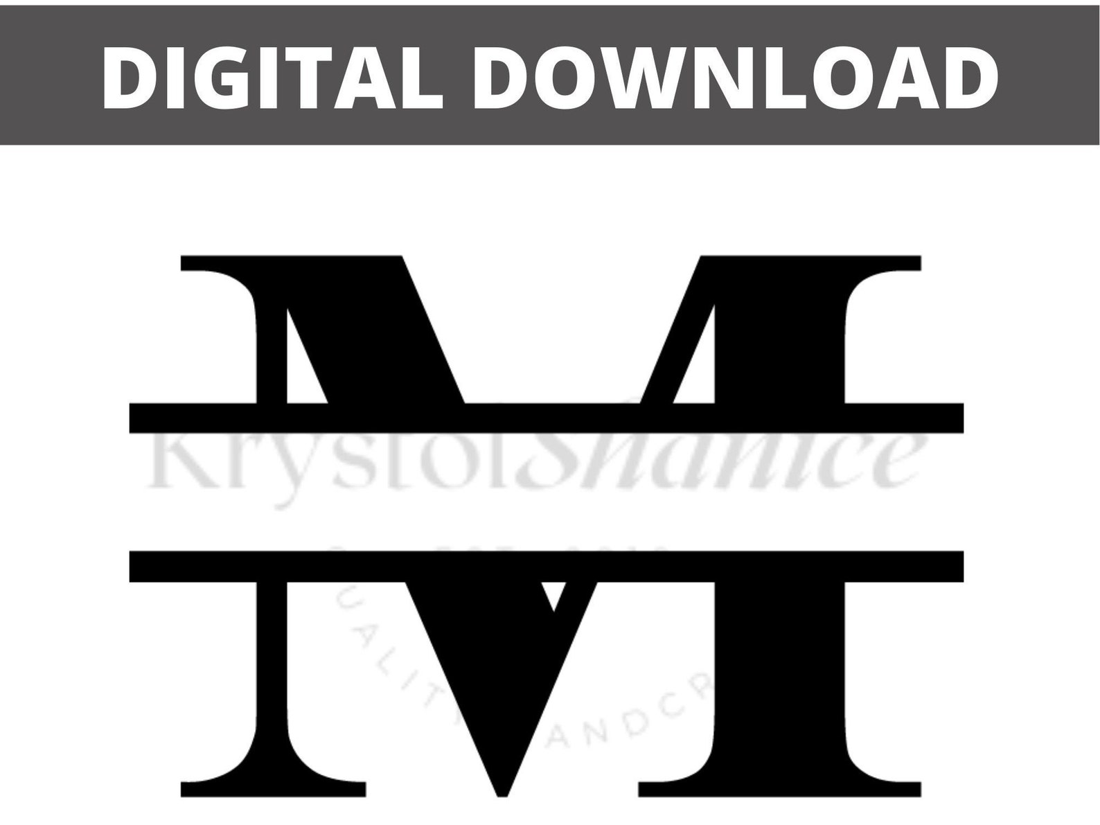 Letter M Split Monogram SVG Digital Download - Etsy