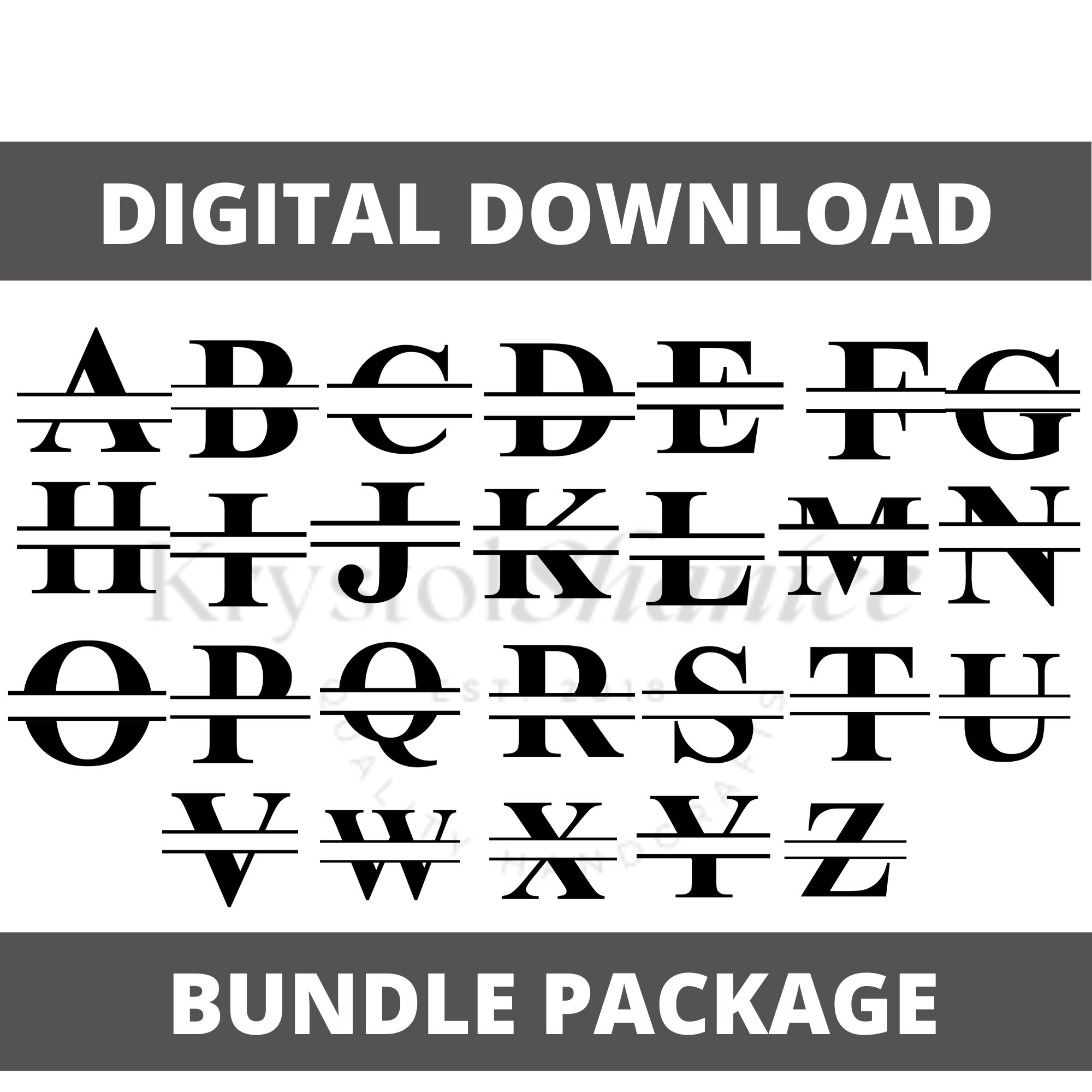Letter Split Monogram BUNDLE SVG Digital Download - Etsy
