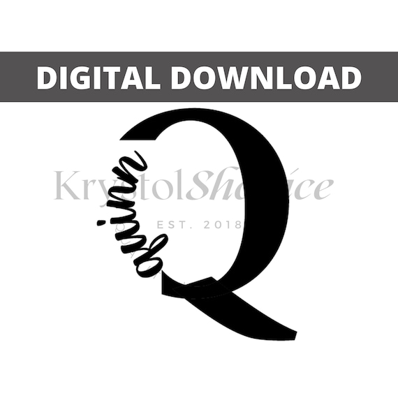 Letter Q Cut Out Split Monogram SVG Alphabet Monogram Svg | Etsy
