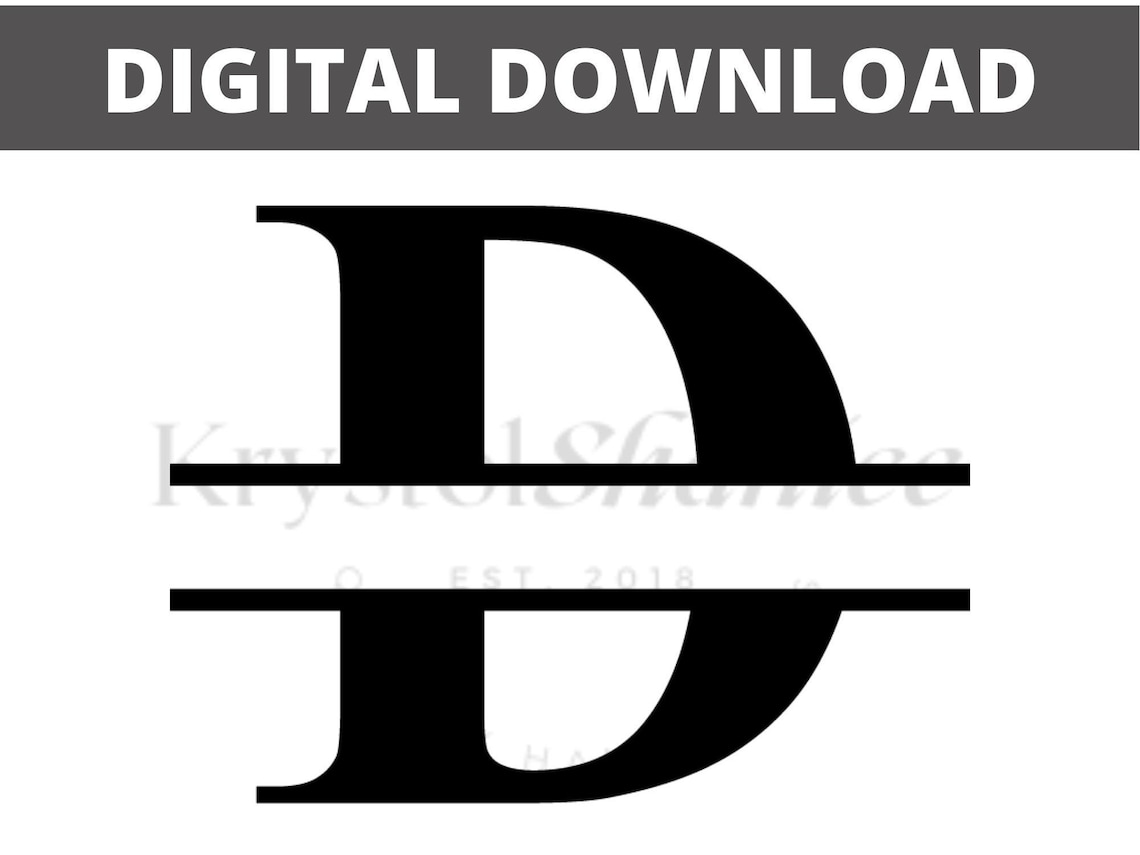 Letter D Split Monogram SVG Digital Download - Etsy