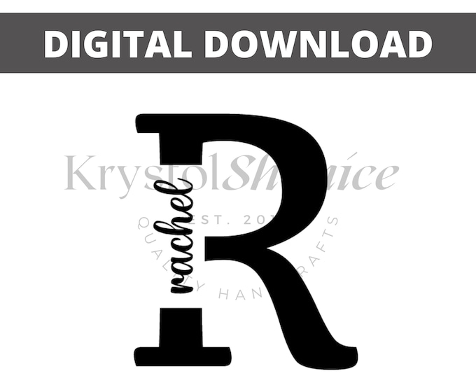 Uppercase R Letter Split Monogram Svg, Alphabet Split Name Frame, Split ...