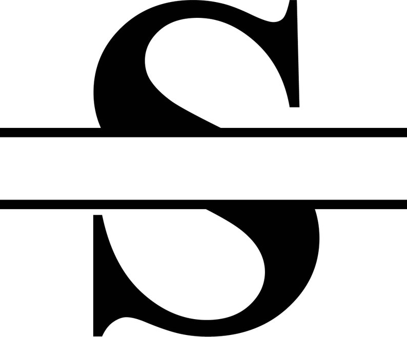 Letter S Split Monogram SVG Digital Download - Etsy