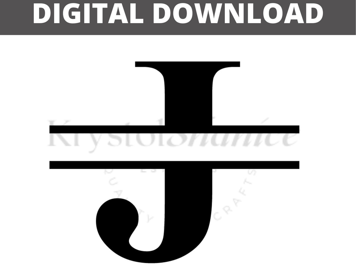 Letter J Split Monogram SVG Digital Download - Etsy